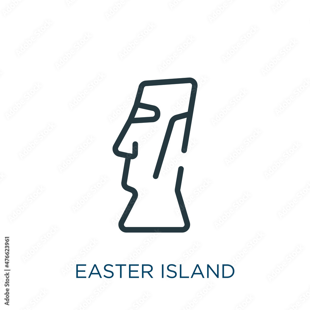 easter island thin line icon. tourism, sculpture linear icons from ...