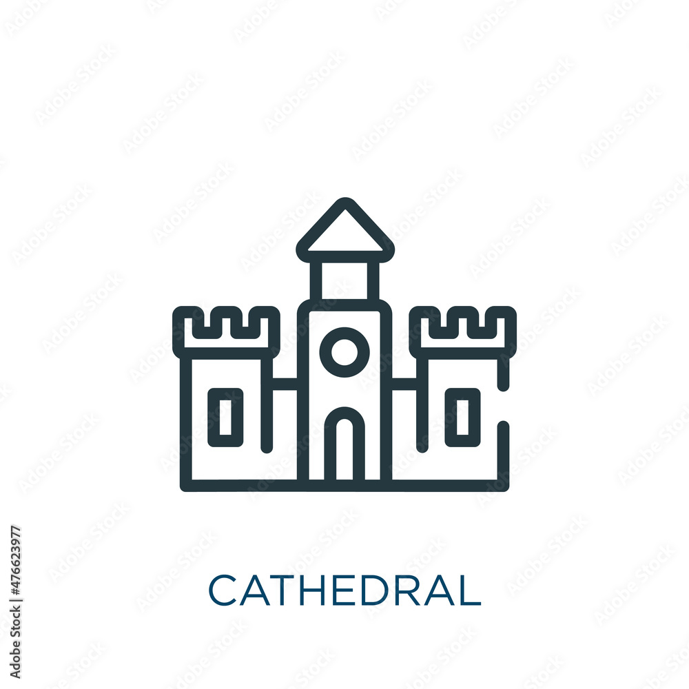 cathedral thin line icon. travel, landmark linear icons from monuments ...