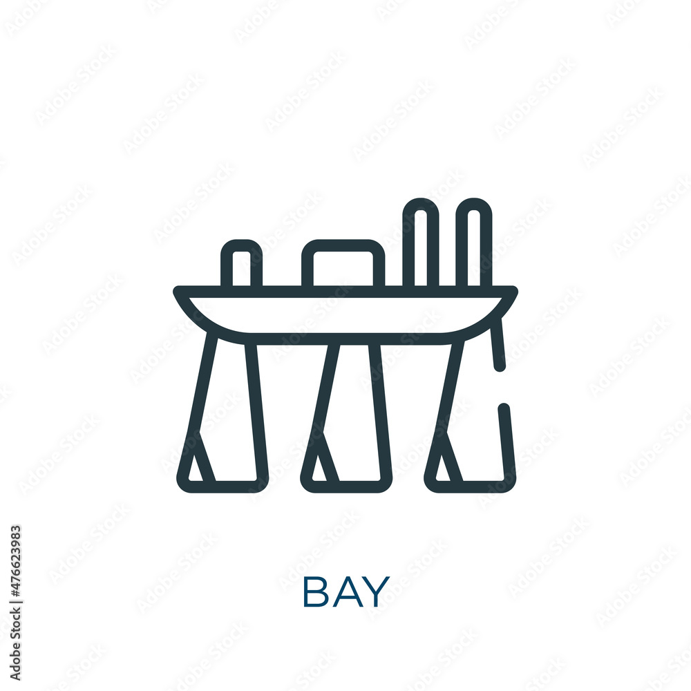 bay thin line icon. spice, leaf linear icons from monuments concept ...