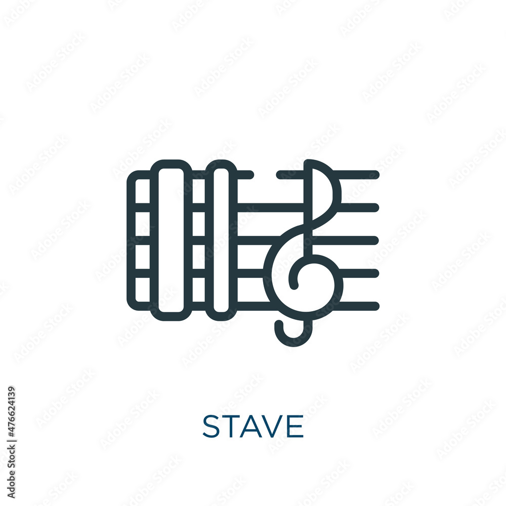 stave thin line icon. music, melody linear icons from music and media ...