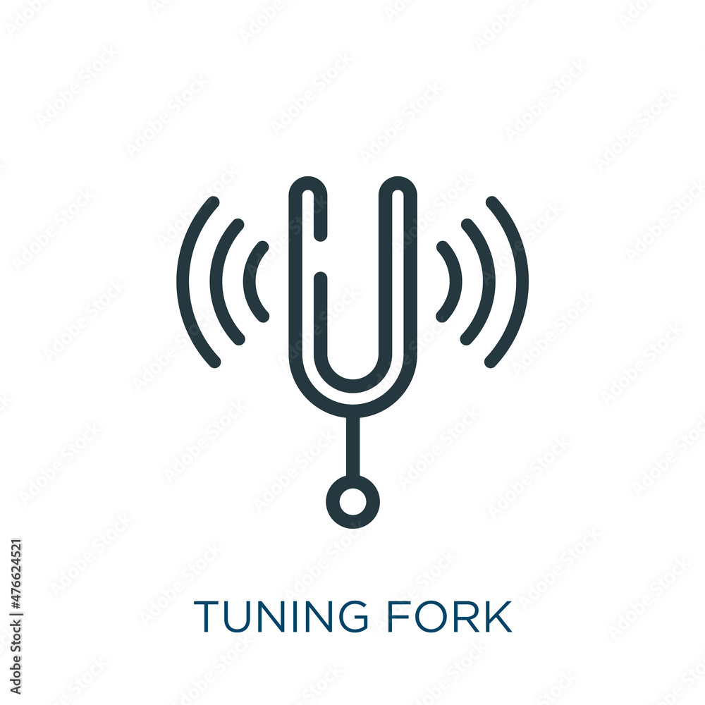 tuning fork thin line icon. sound, tuning linear icons from music ...
