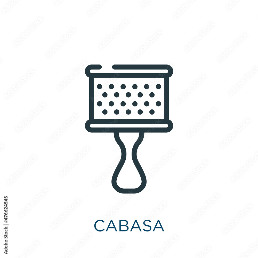 cabasa thin line icon. instrument, beat linear icons from music concept isolated outline sign ...