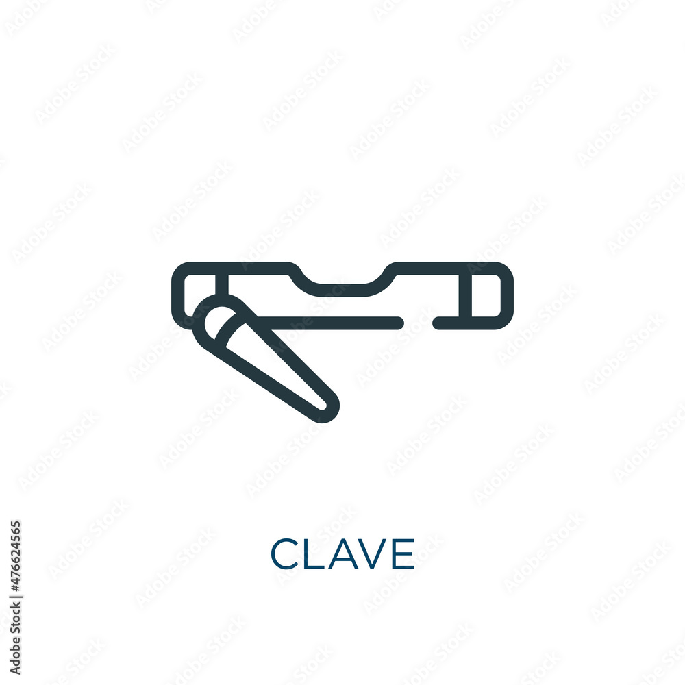 Vetor de clave thin line icon. claves, instrument linear icons from ...