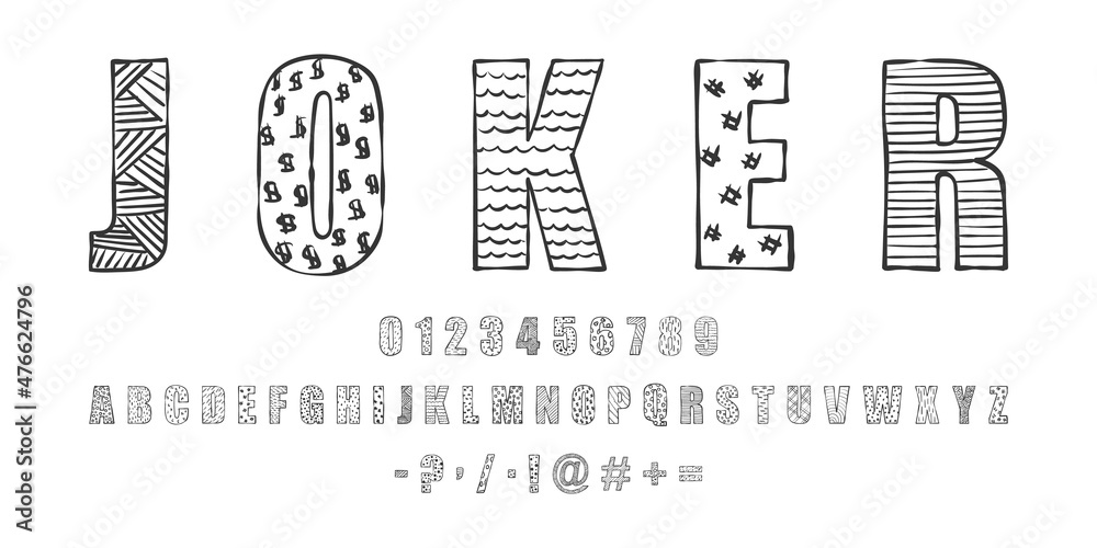 Joker font. Works well in large to medium sizes. Hand drawn font ...