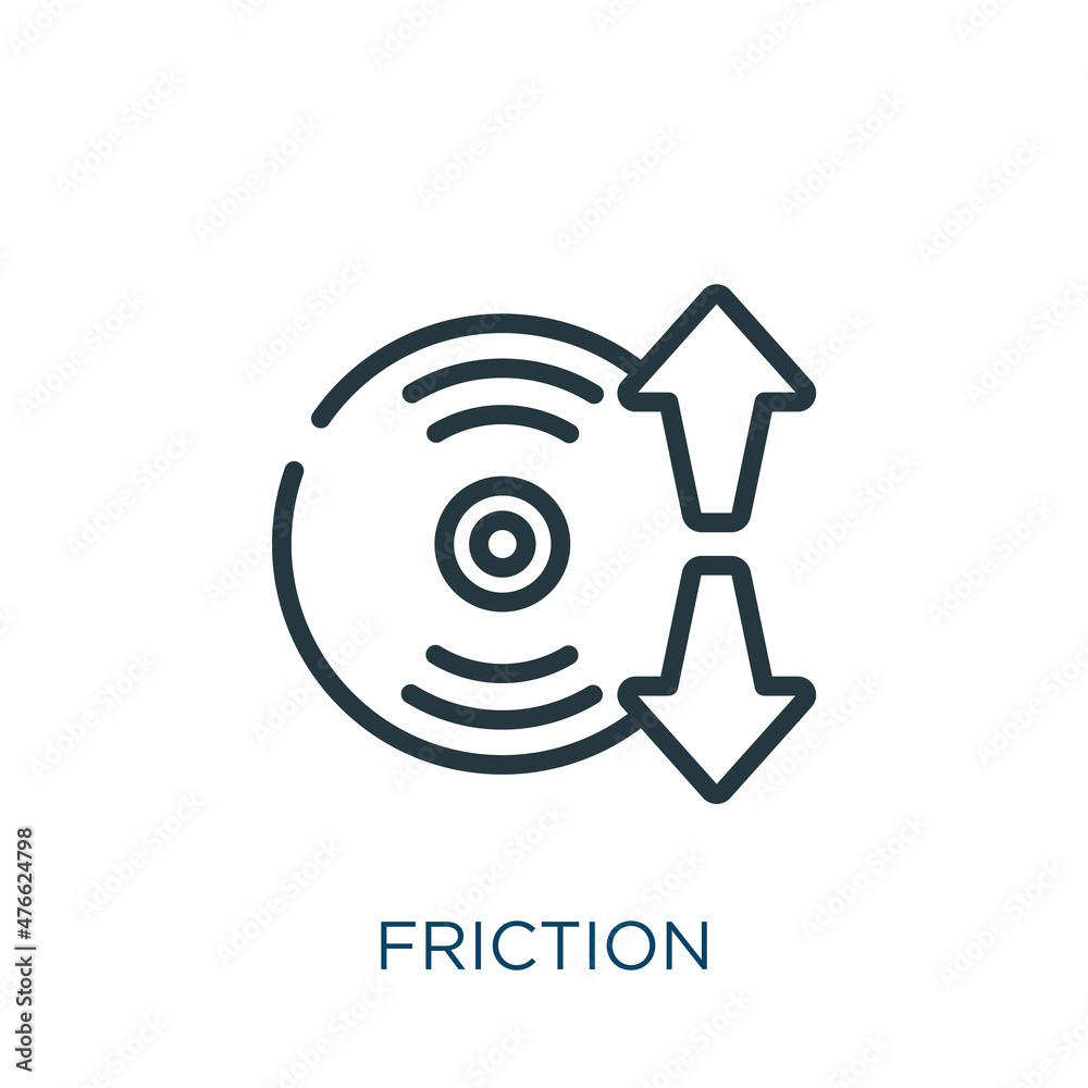 friction thin line icon. collection, work linear icons from music ...