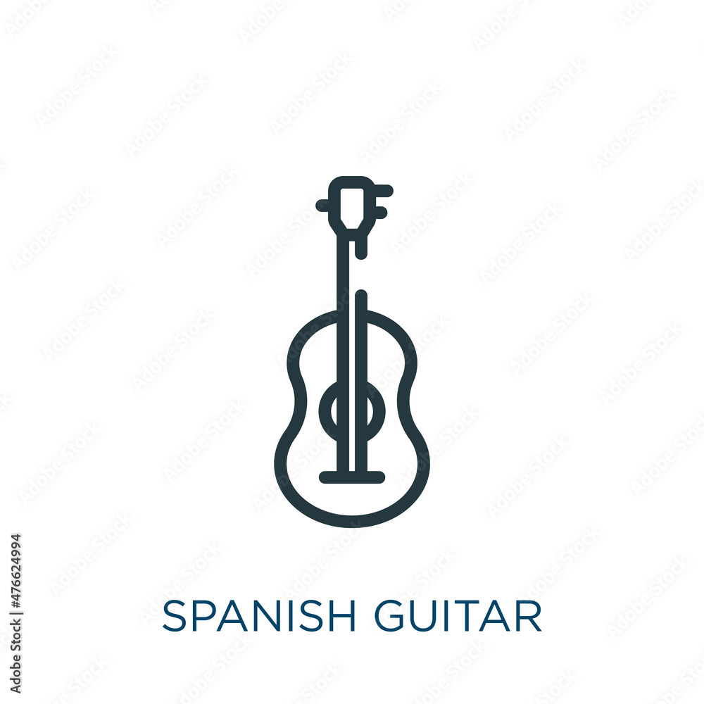 spanish guitar thin line icon. spanish, travel linear icons from music ...