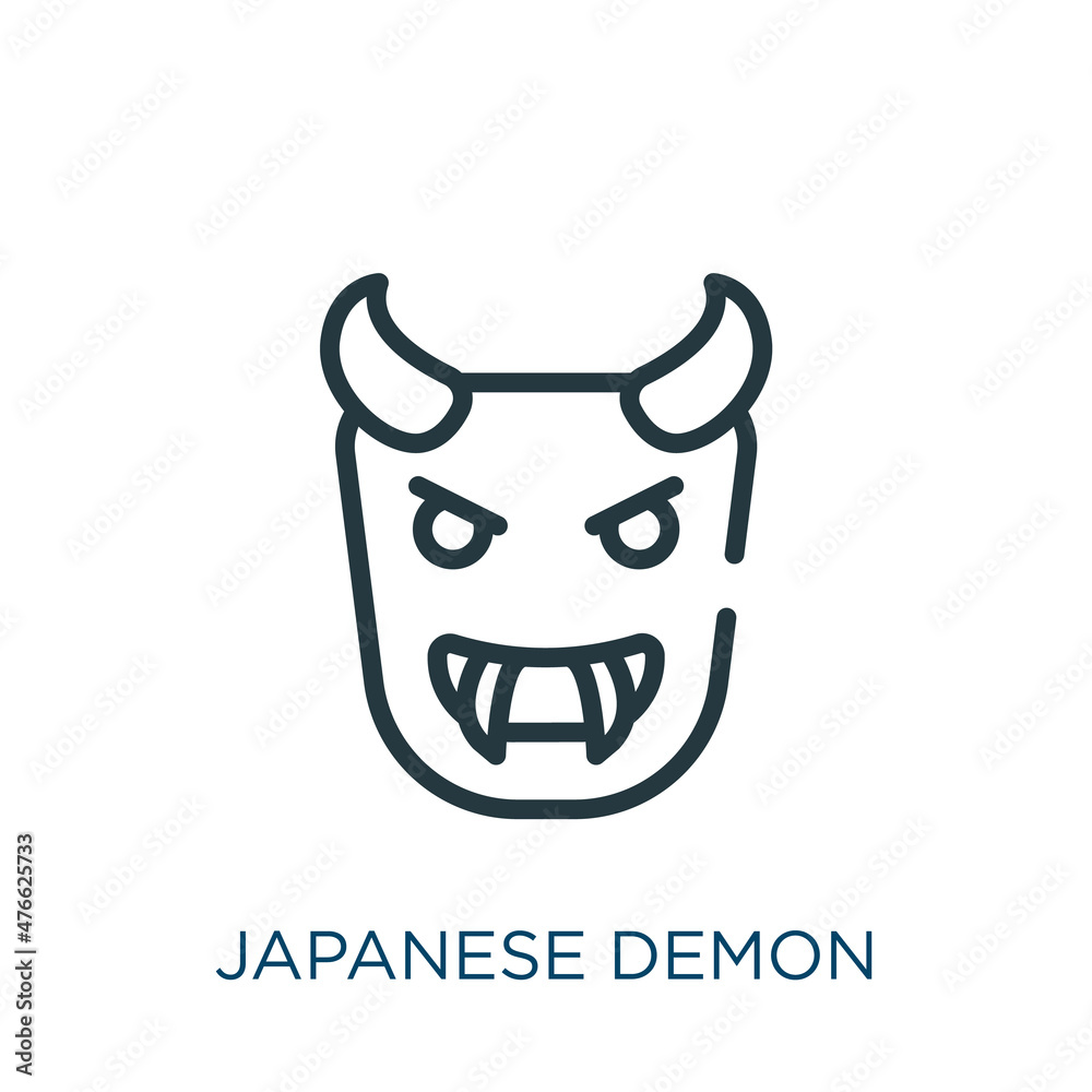 japanese demon thin line icon. japan, samurai linear icons from other ...
