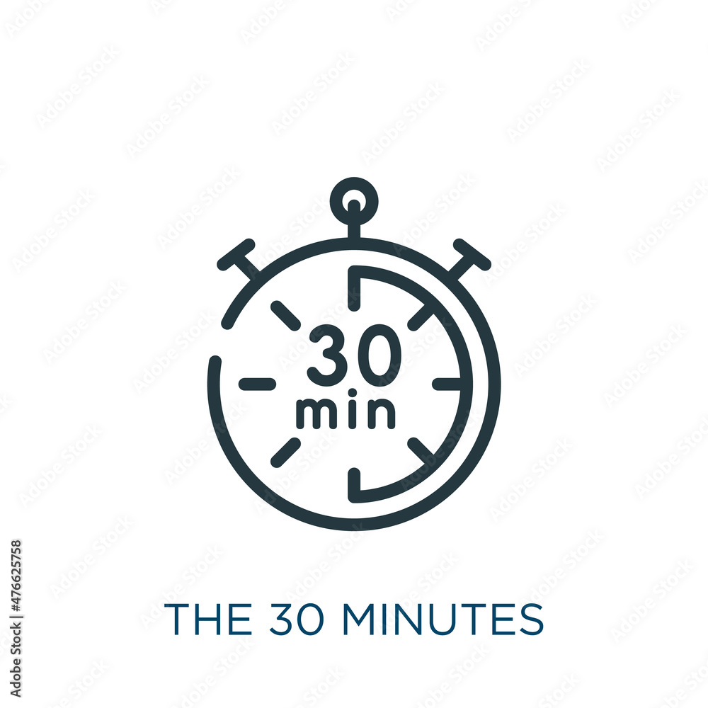 the 30 minutes thin line icon. 30, timer linear icons from other ...