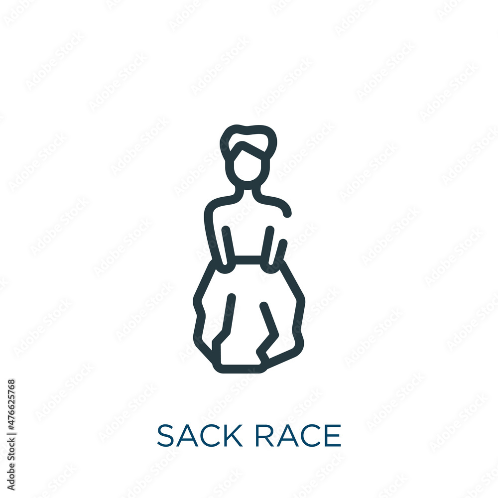 sack race thin line icon. race, kids linear icons from other concept ...