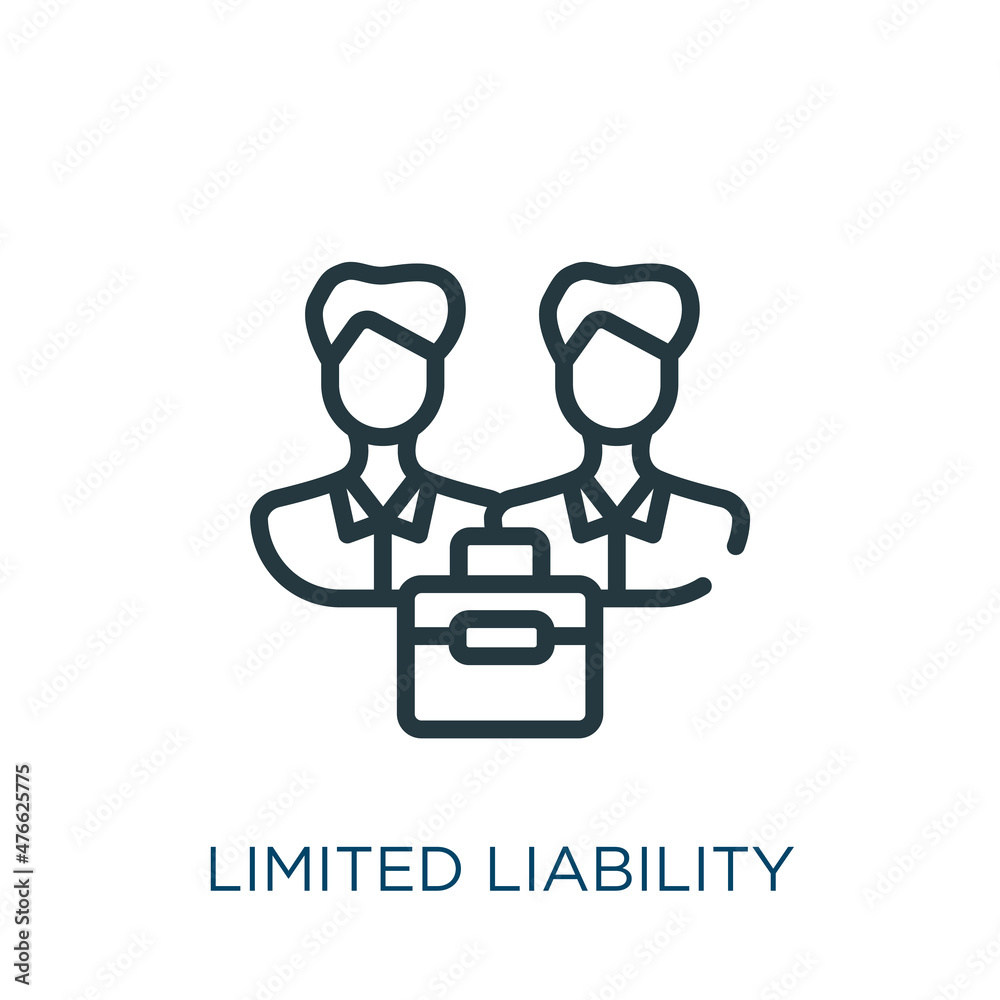 Limited Liability Thin Line Icon Business Limitation Linear Icons