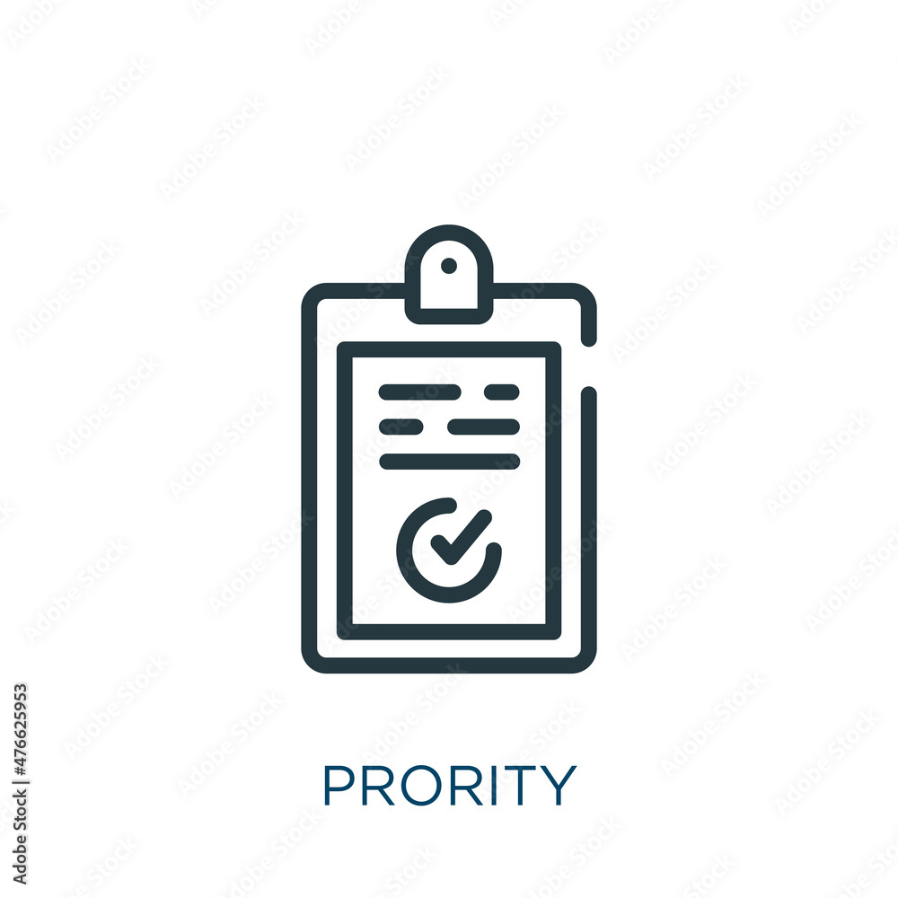 prority thin line icon. priority, clipboard linear icons from other ...