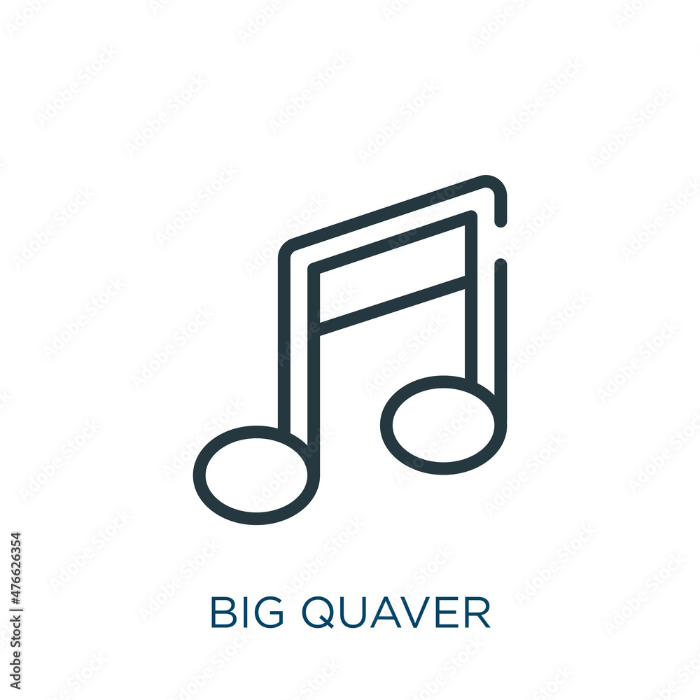 big quaver thin line icon. musical, music note linear icons from party ...