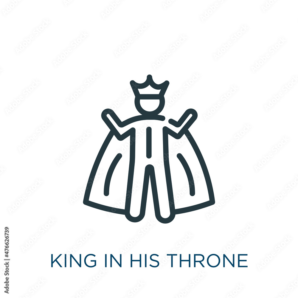 king in his throne thin line icon. throne, king linear icons from ...
