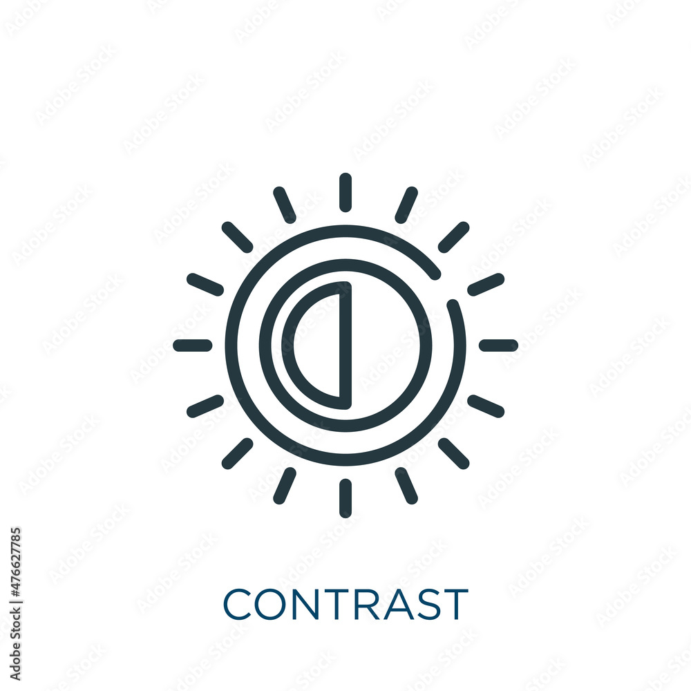 contrast thin line icon. edit, saturation linear icons from photography ...