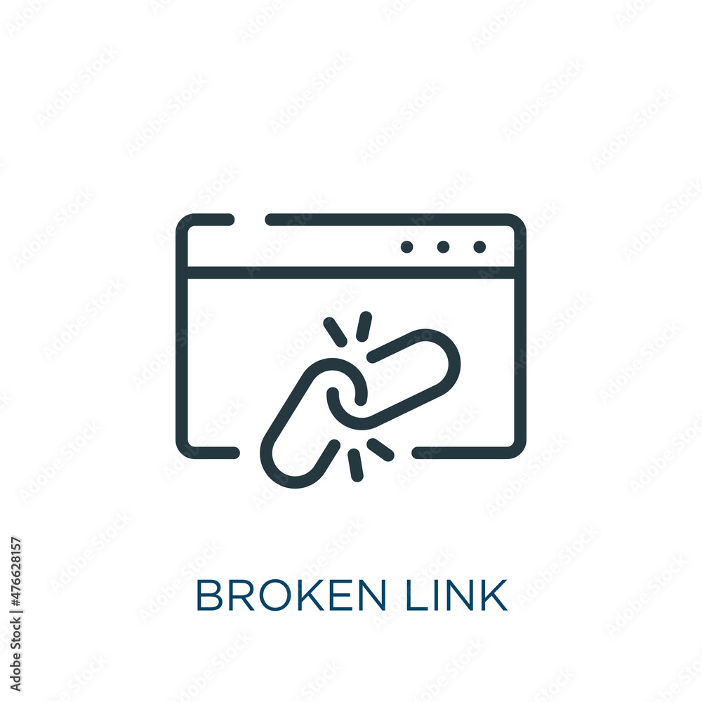 broken link thin line icon. link, connection linear icons from ...