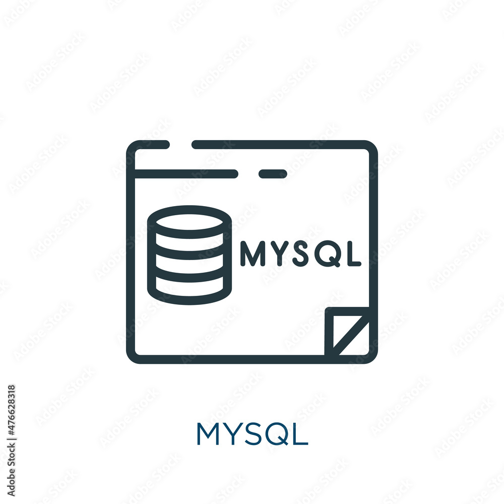 mysql thin line icon. sql, round linear icons from programming concept ...