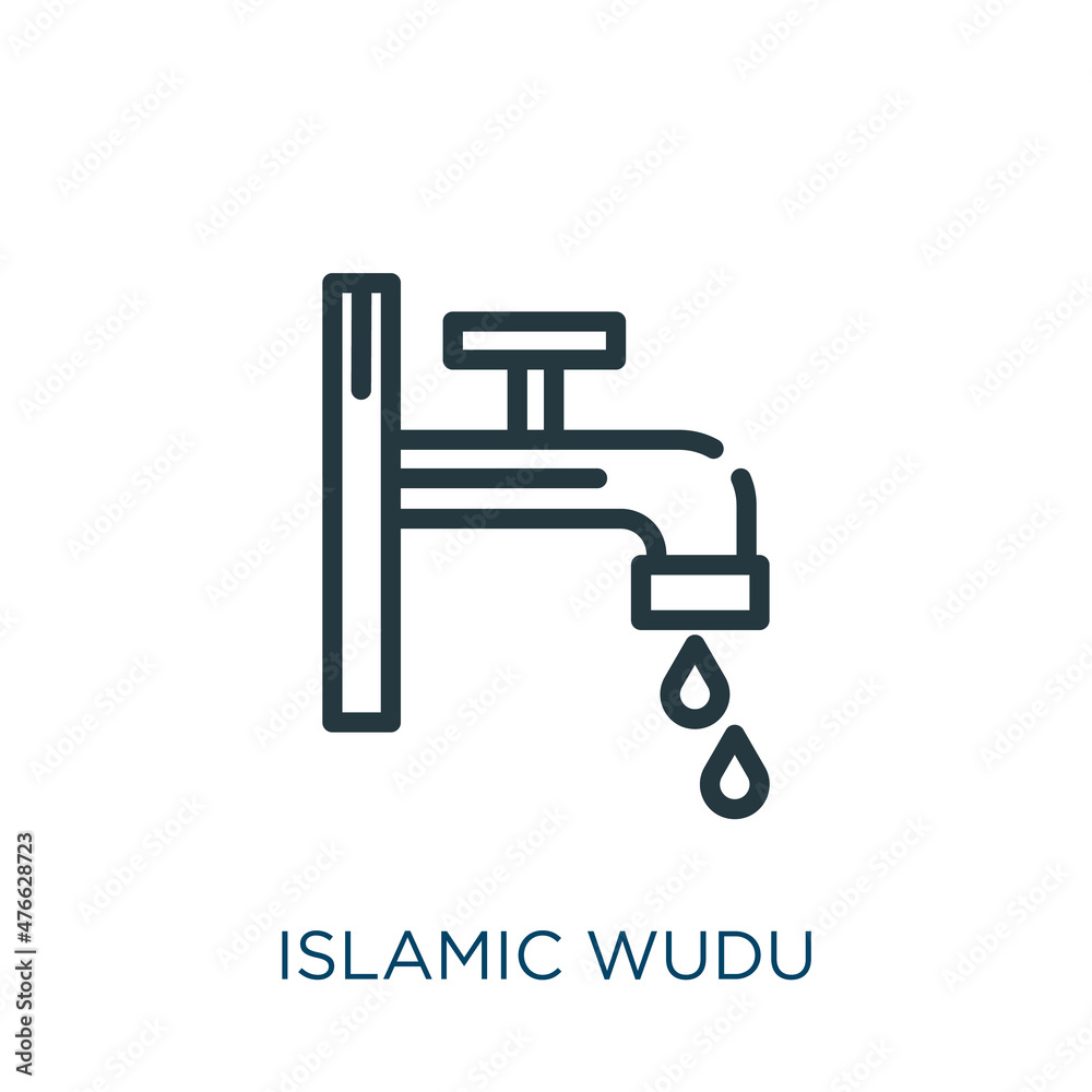 islamic wudu thin line icon. muslim, wudu linear icons from religion ...