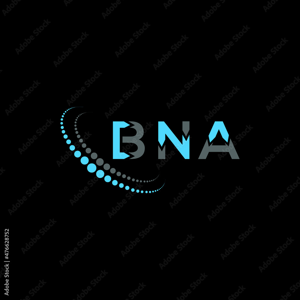 BNA letter logo design on black background.BNA creative initials letter ...