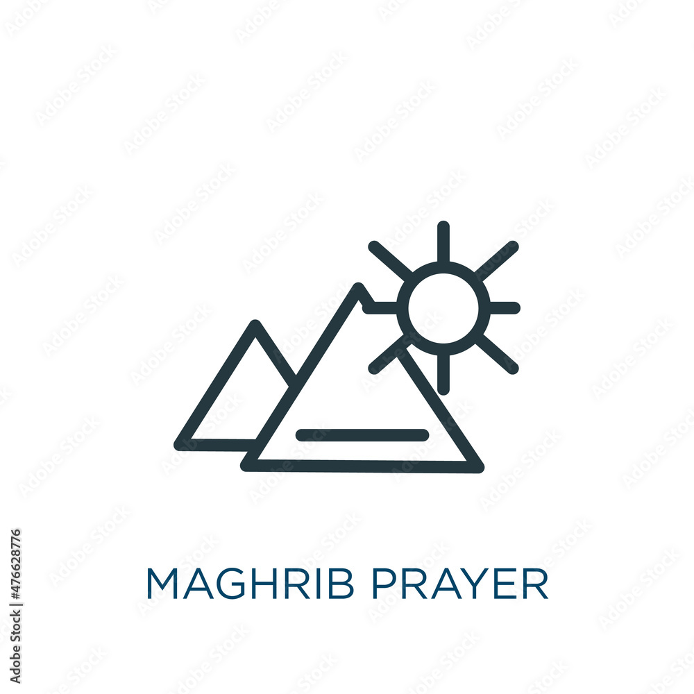 maghrib prayer thin line icon. allah, islamic linear icons from ...