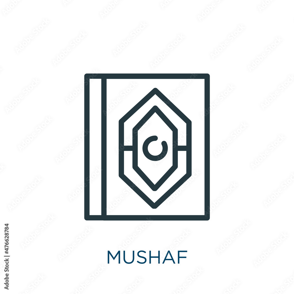 Vetor do Stock: mushaf thin line icon. pray, mosque linear icons from ...