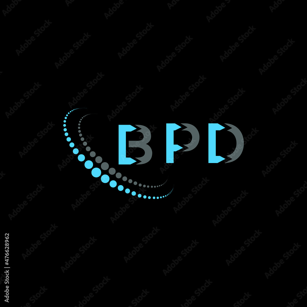 BPD letter logo design on black background.BPD creative initials letter ...