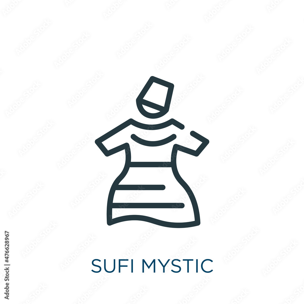 Vetor de sufi mystic thin line icon. sufi, ritual linear icons from ...