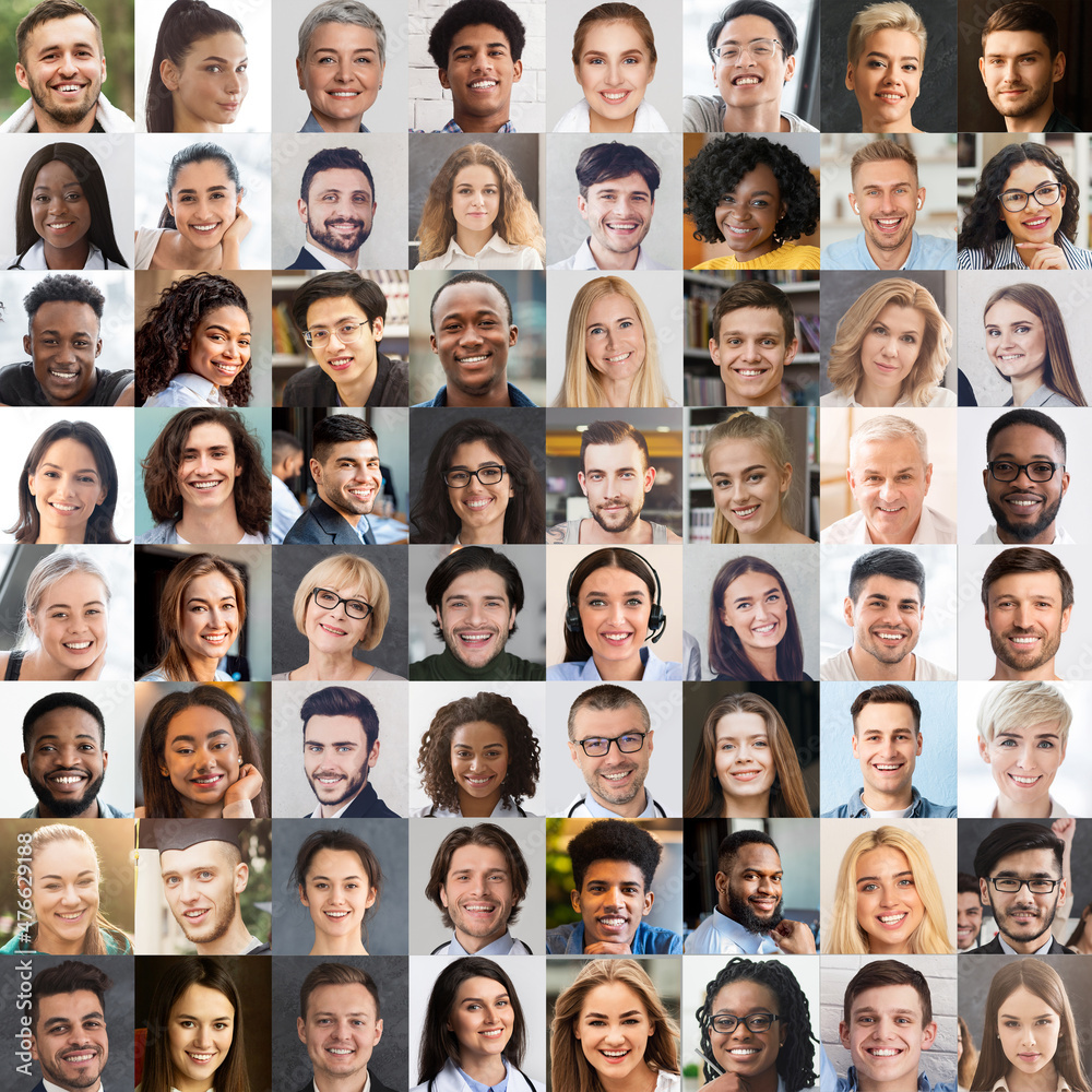Happy Faces Of People Collage
