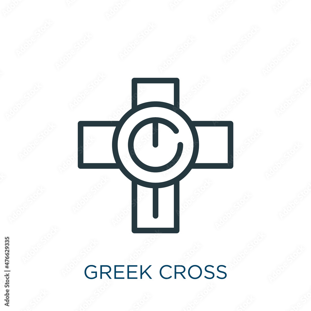 greek cross thin line icon. greek, emblem linear icons from religion ...