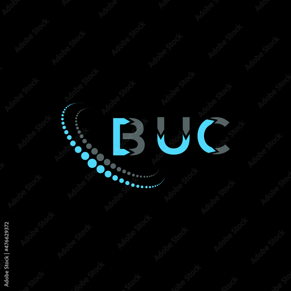 BUC letter logo design on black background.BUC creative initials letter ...