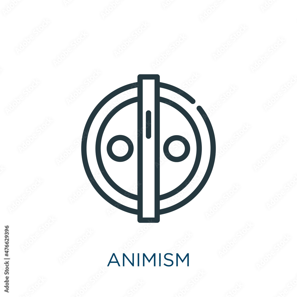 animism thin line icon. collection, motion linear icons from religion concept isolated outline ...