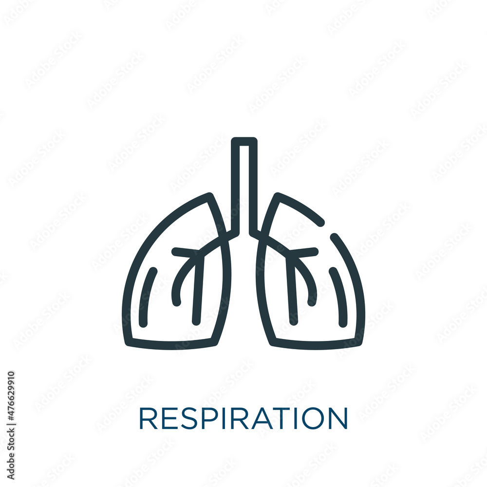 Vettoriale Stock respiration thin line icon. protection, safety linear ...