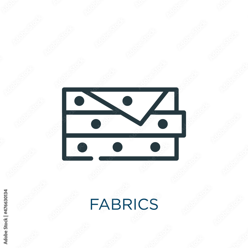 fabrics thin line icon. fabric, label linear icons from sew concept ...