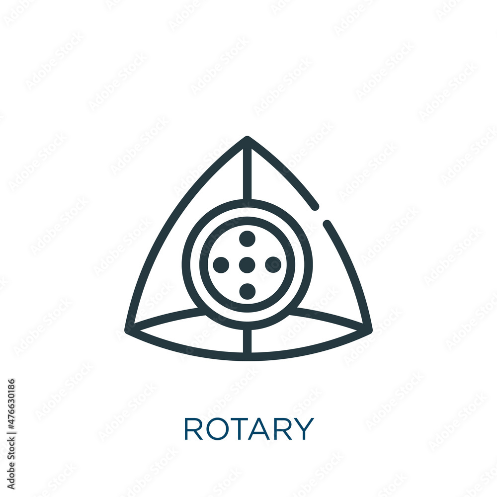 rotary thin line icon. machine, collection linear icons from sew ...
