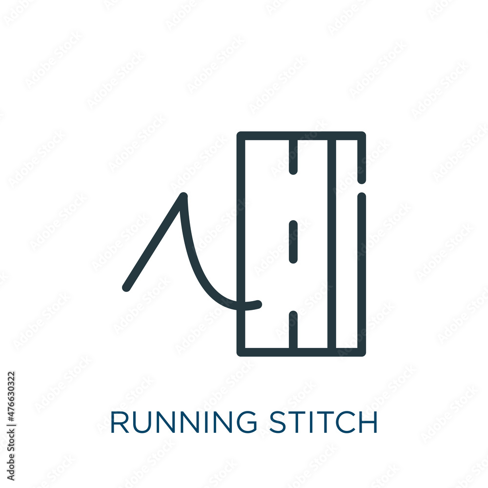 running stitch thin line icon. run, leather linear icons from sew ...