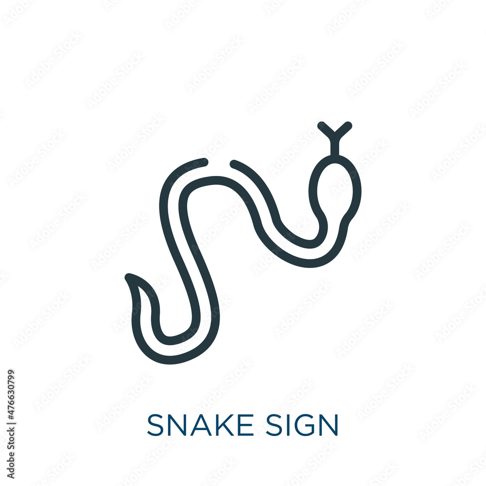 snake sign thin line icon. snake, animal linear icons from signs ...