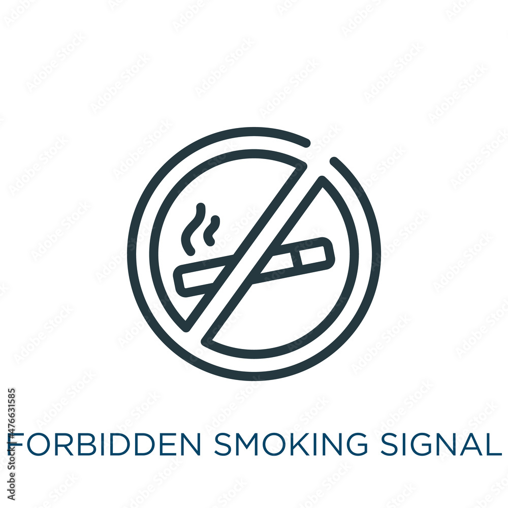forbidden smoking signal thin line icon. forbidden, signal linear icons ...
