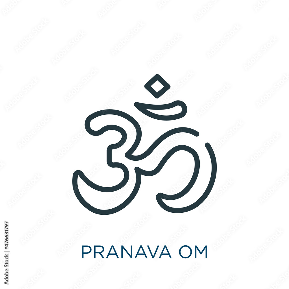 pranava om thin line icon. religious, symbolism linear icons from signs ...