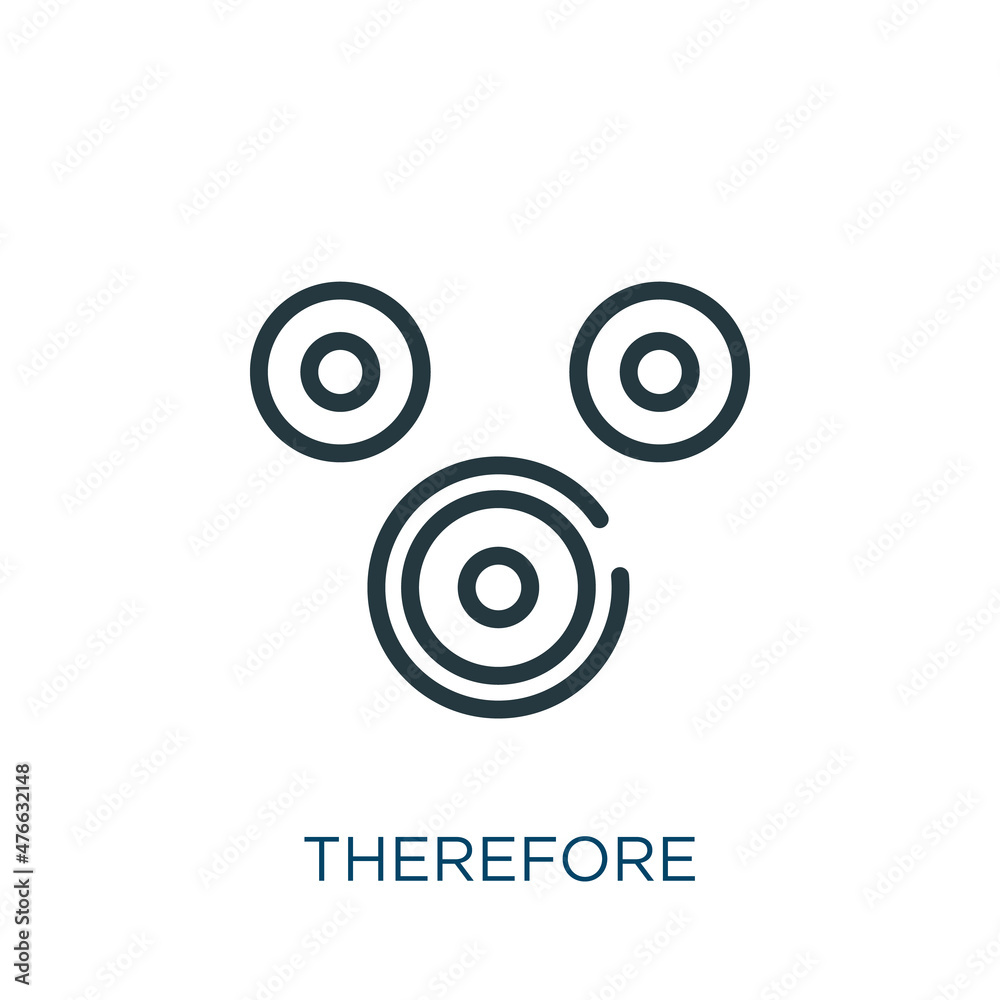 Vetor do Stock: therefore symbol thin line icon. delta, constant linear ...