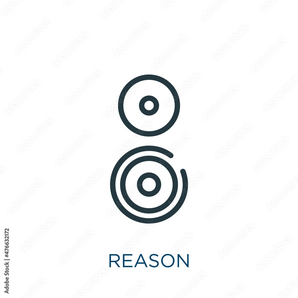 reason symbol thin line icon. reason, contour linear icons from signs ...