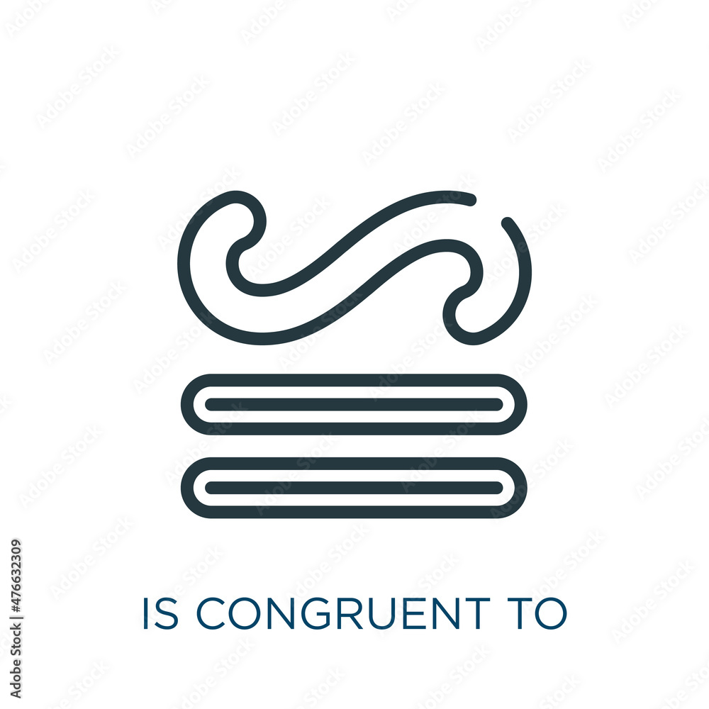 is congruent to symbol thin line icon. geometry, congruent to linear ...