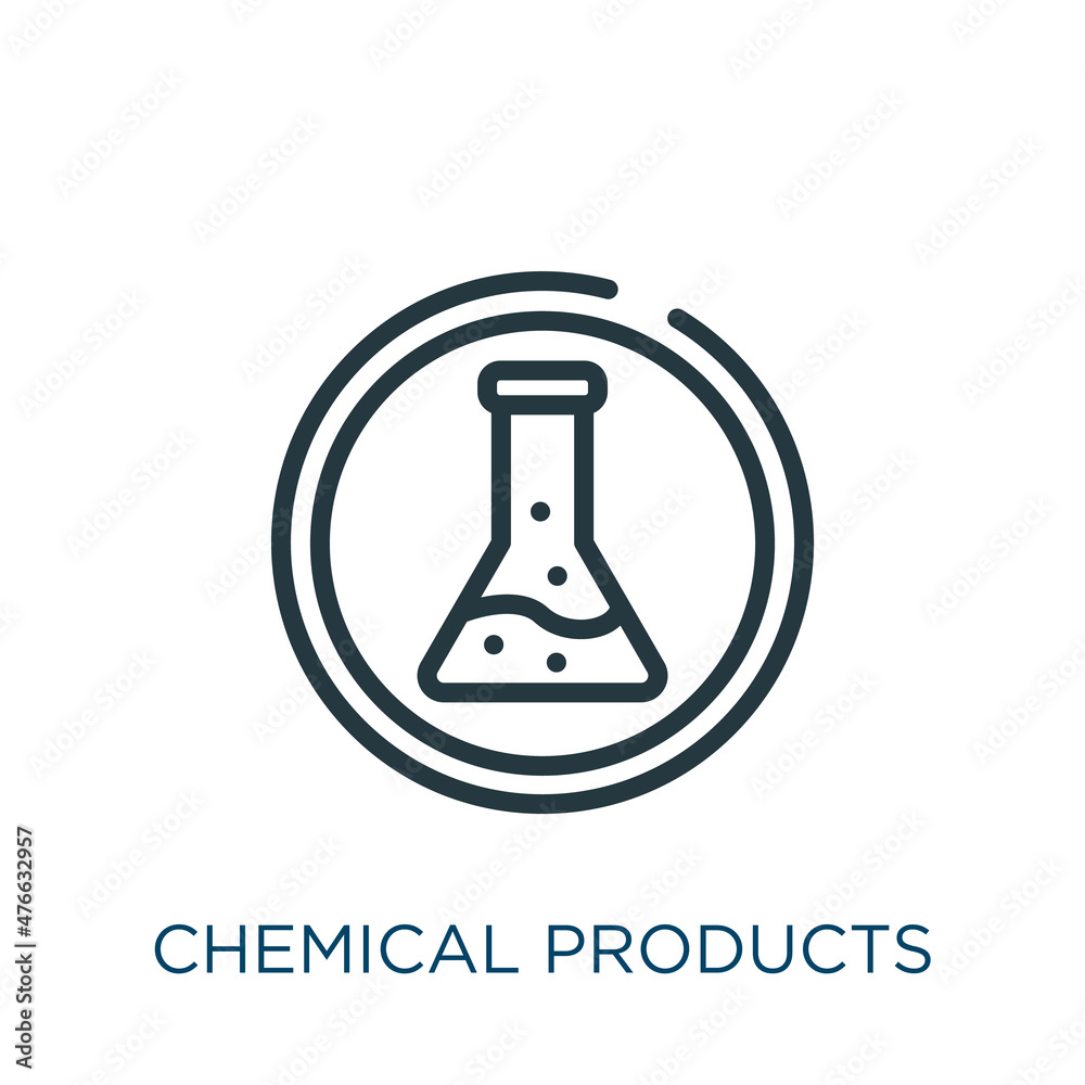 Chemical Products Thin Line Icon Chemical Label Linear Icons From Signs Concept Isolated