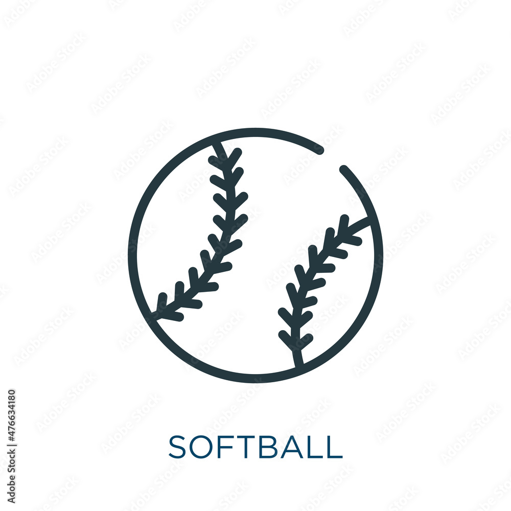 softball thin line icon. bat, baseball linear icons from sports concept ...
