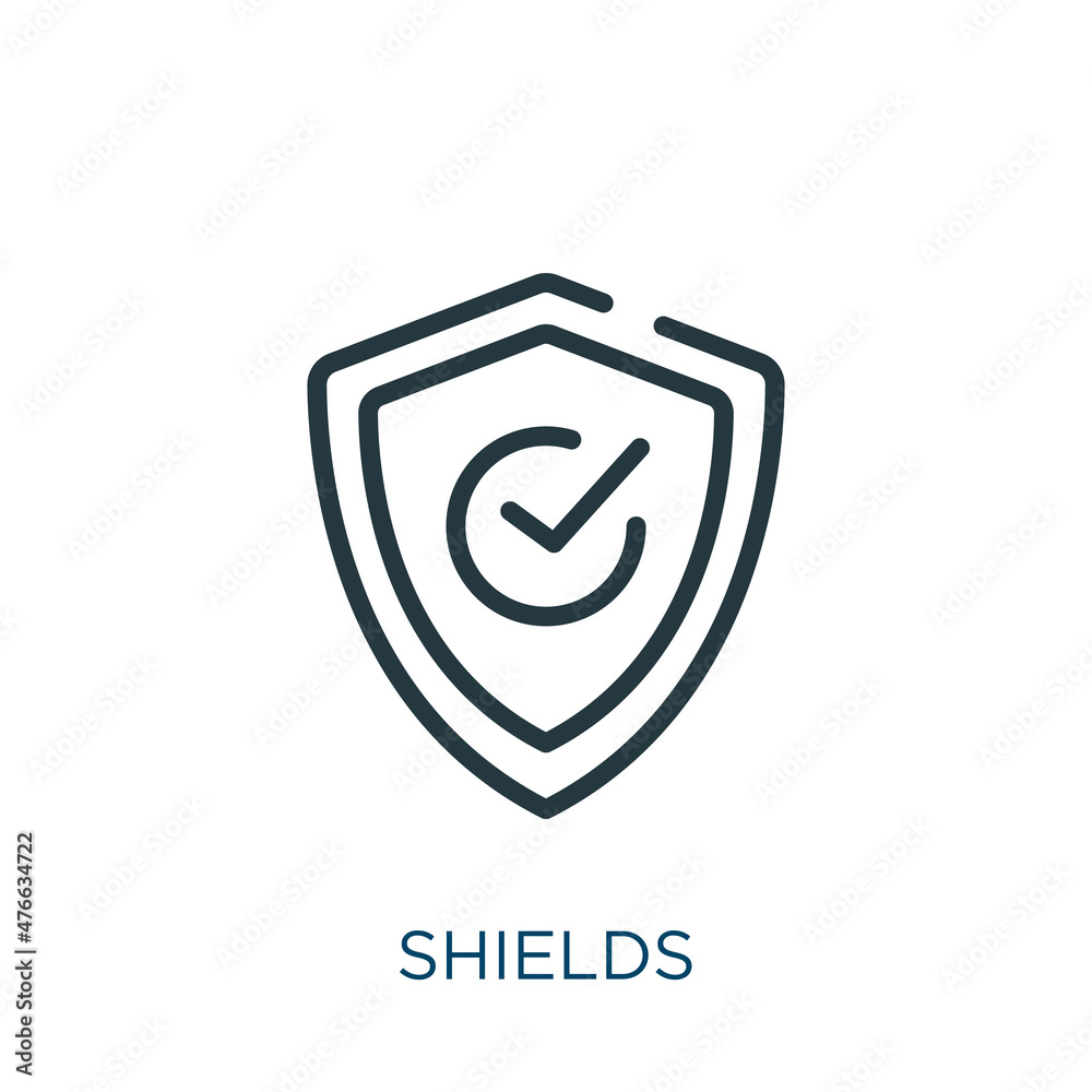 shields thin line icon. shield, mark linear icons from technology ...