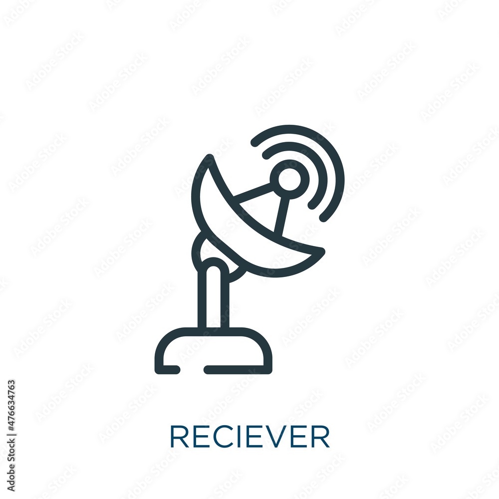 reciever thin line icon. mail, telephone linear icons from technology ...