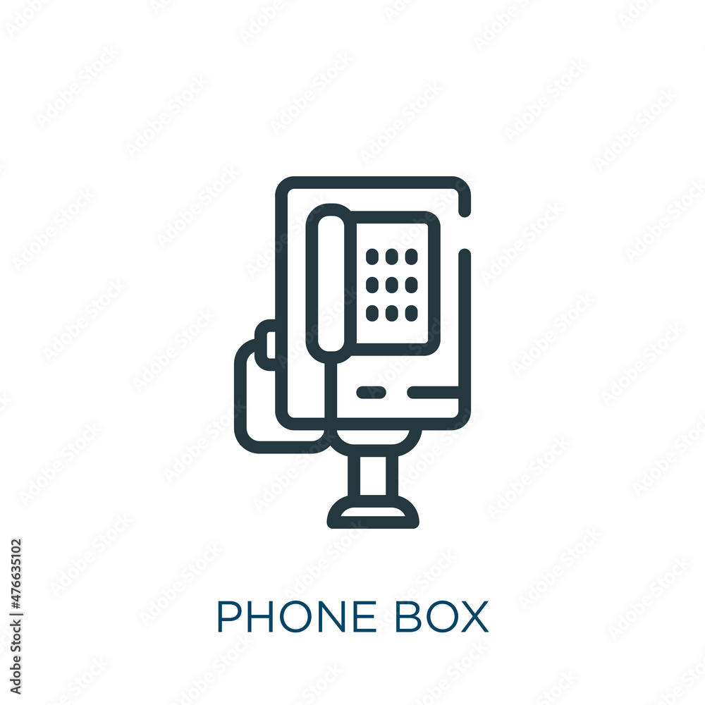 phone box thin line icon. box, collection linear icons from technology ...