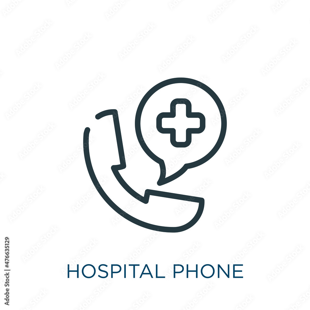 hospital phone thin line icon. phone, communication linear icons from ...