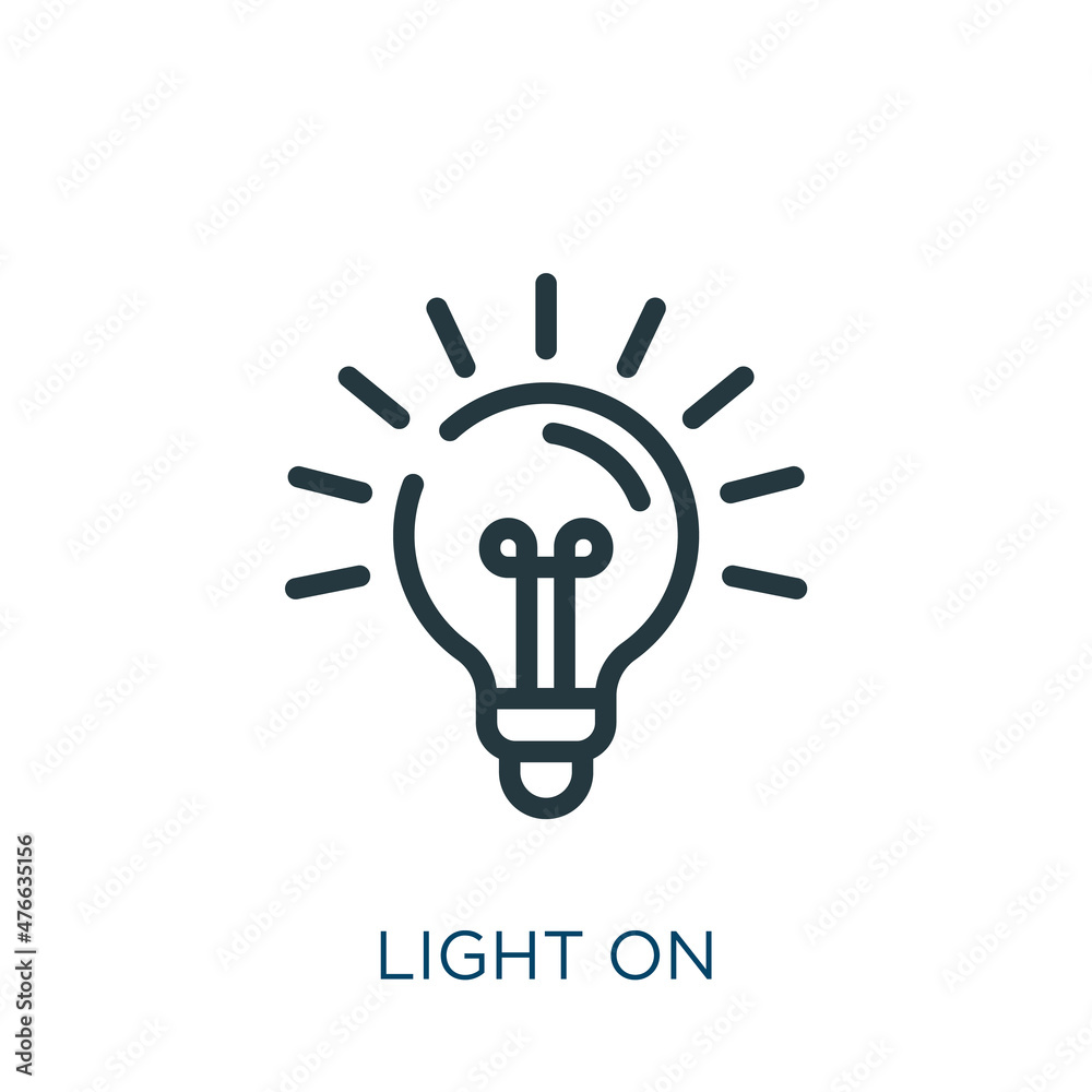 light on thin line icon. light, idea linear icons from technology ...