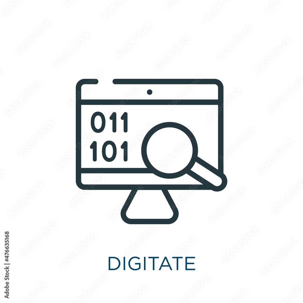 digitate thin line icon. business, communication linear icons from ...