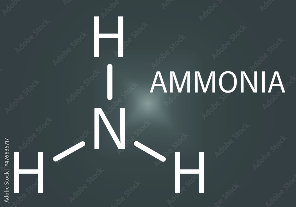 Ammonia, NH3, molecule. Skeletal formula. Stock Vector | Adobe Stock
