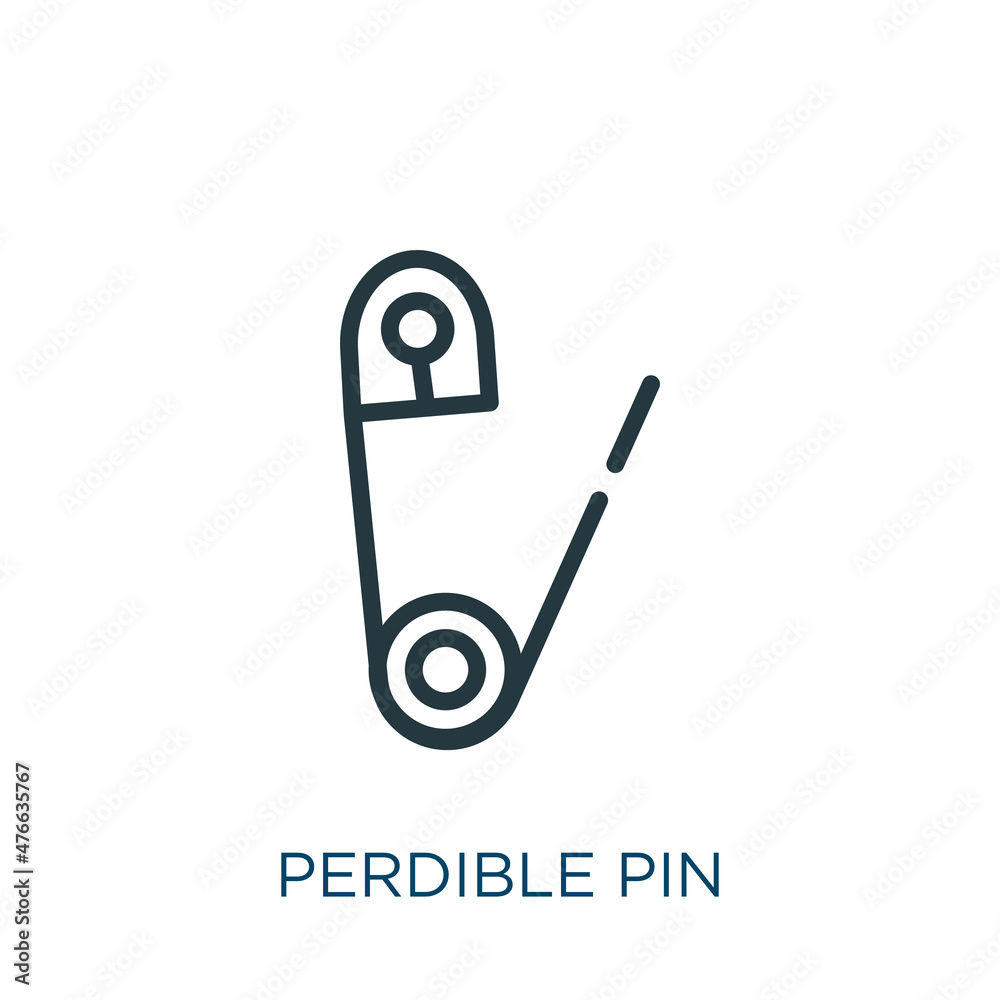 Vetor de perdible pin thin line icon. makeup, long linear icons from ...